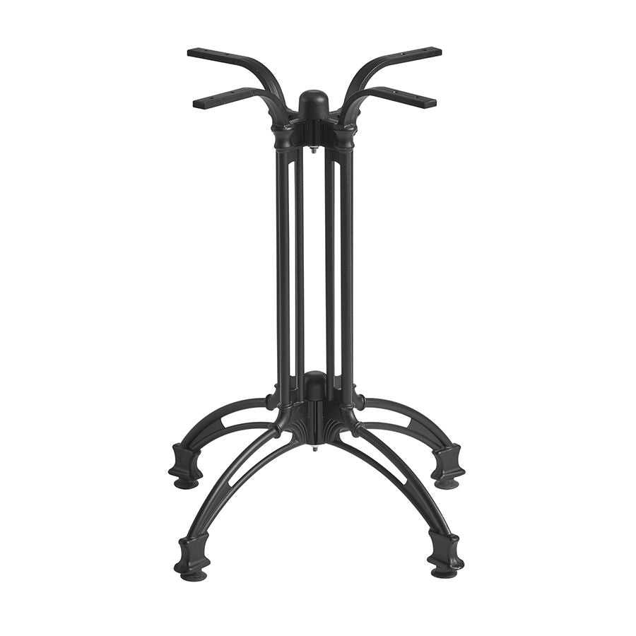 Orleans 4 Leg Medium Dining Table Base - Black Aluminium | NWOF
