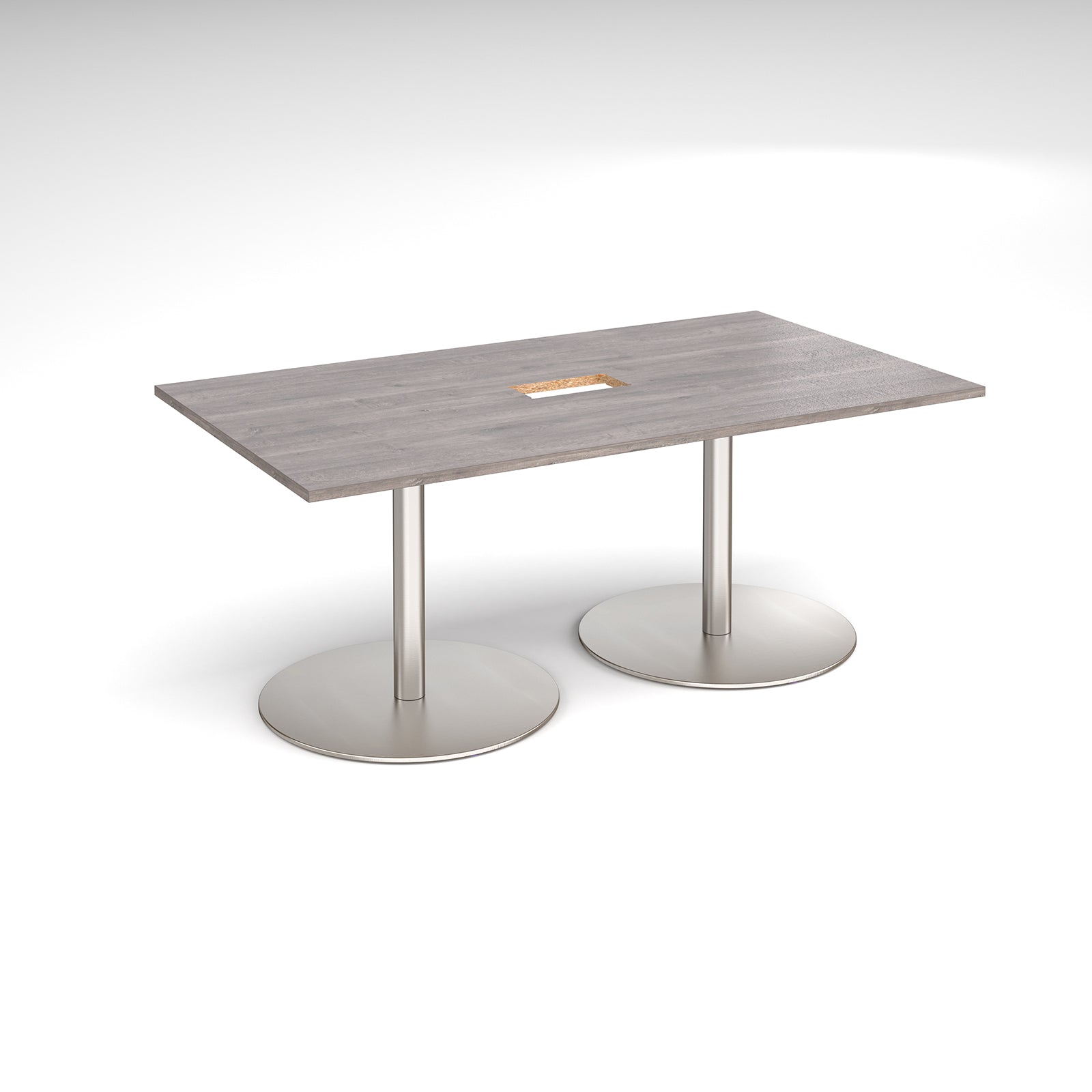 Eternal Rectangular Boardroom Table With Central Cut-Out - Grey Oak | NWOF