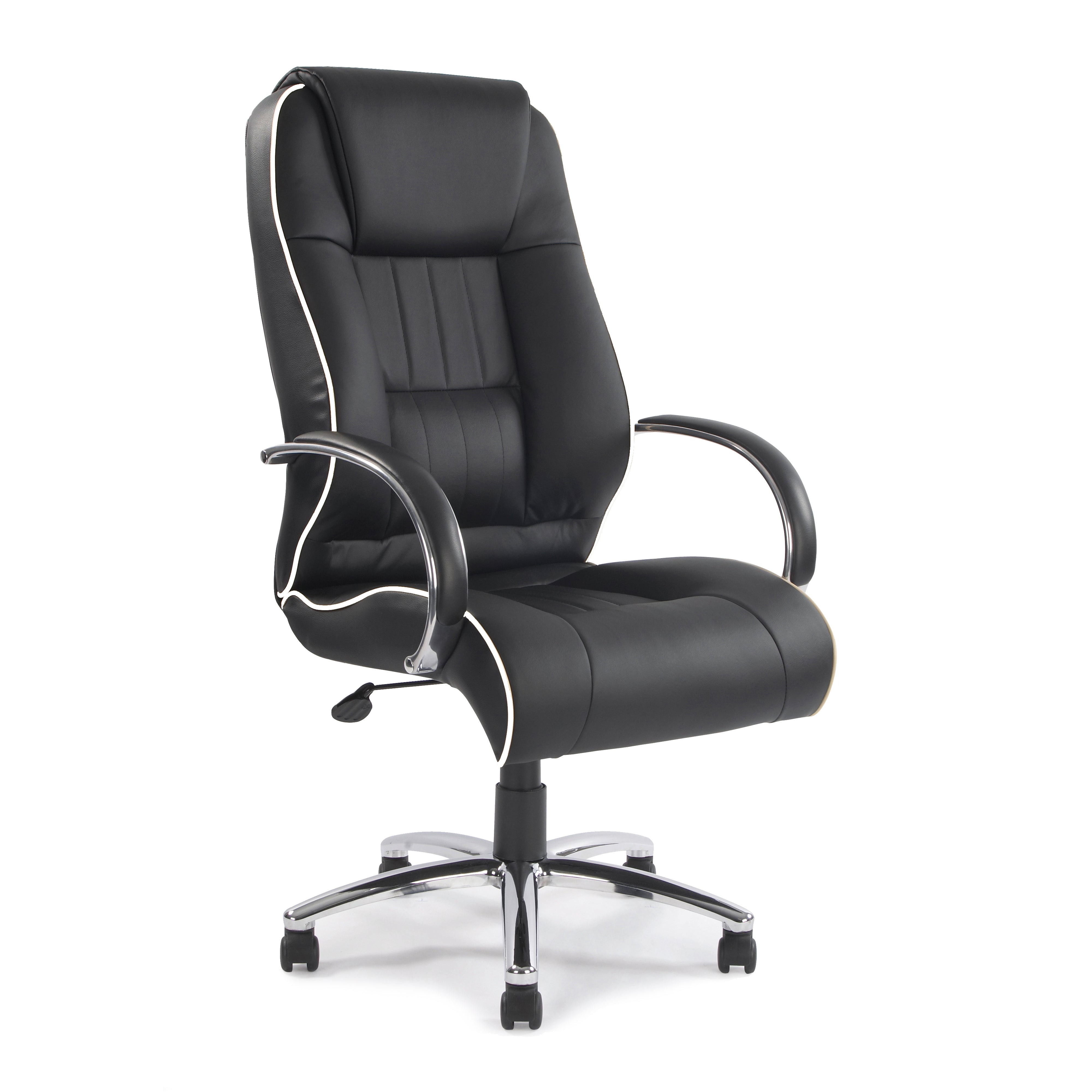 Dijon High Back Leather Faced Executive Chair With Contrasting Piping ...