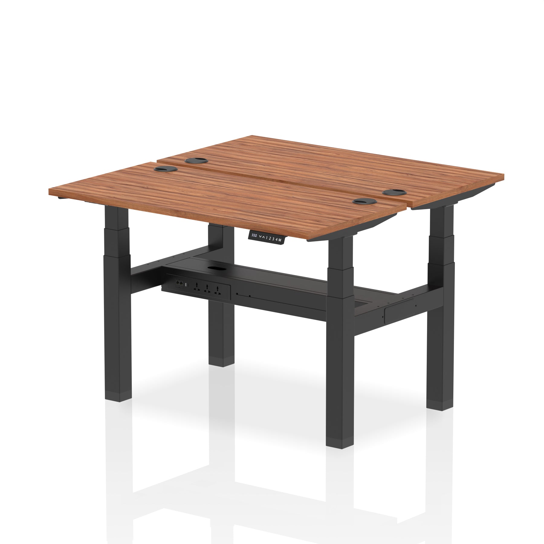 Air 2 Person Back-to-Back Slimline Height Adjustable Bench Desk - Waln ...