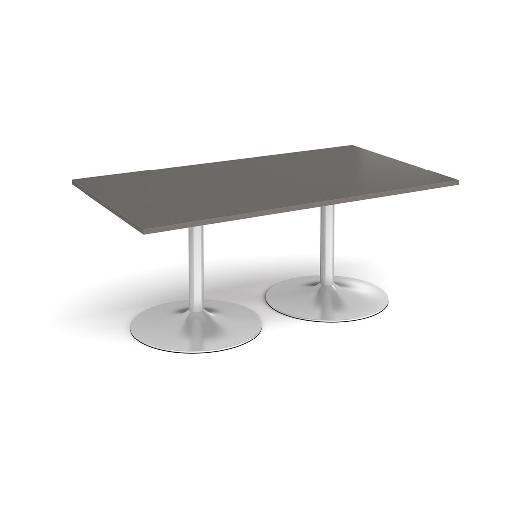 Trumpet Base Rectangular Boardroom Table - Onyx Grey | NWOF