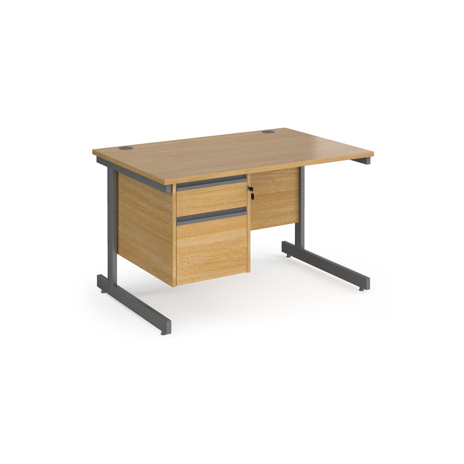Contract 25 800mm Deep Straight Desk With 2 Drawer Pedestal & Cantilev ...