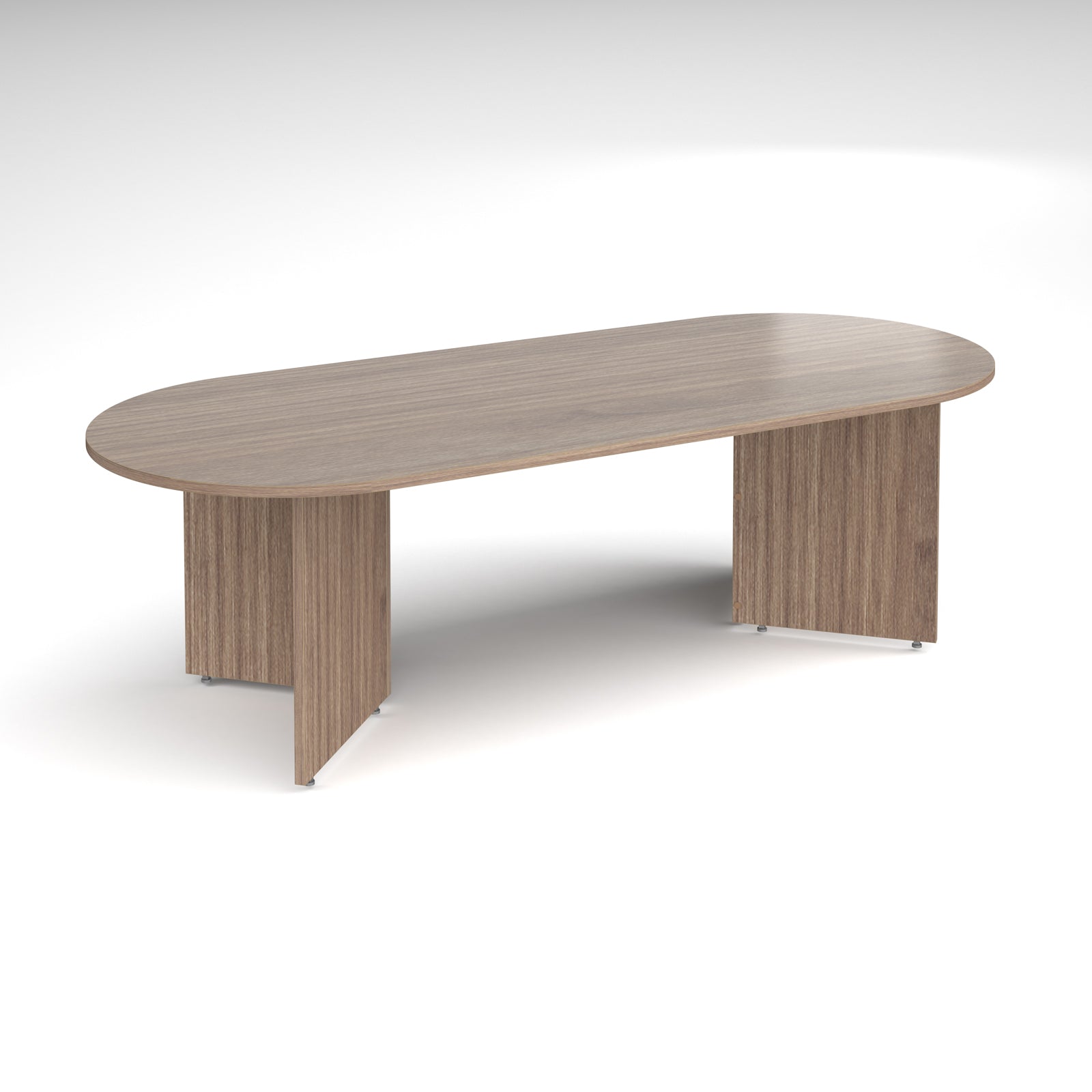 Arrow Head Leg Radial End Boardroom Table 2400mm - Barcelona Walnut– NWOF