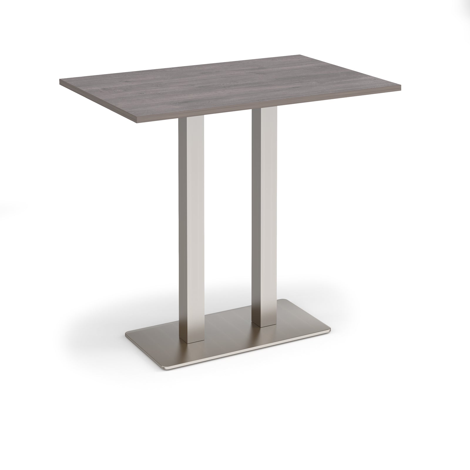 Eros Rectangular Poseur Table With Flat Rectangular Base - Grey Oak | NWOF