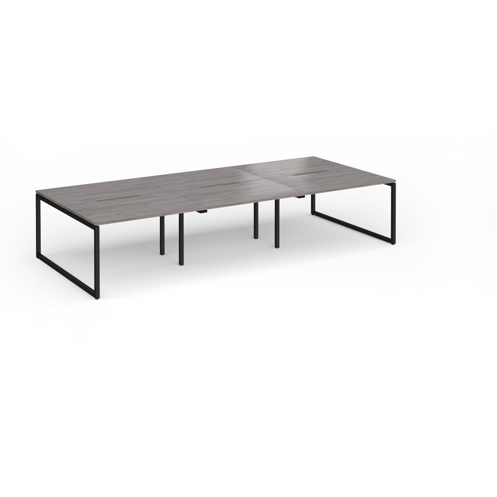 Connex Plus O Frame Triple Back To Back Desk - Grey Oak– NWOF
