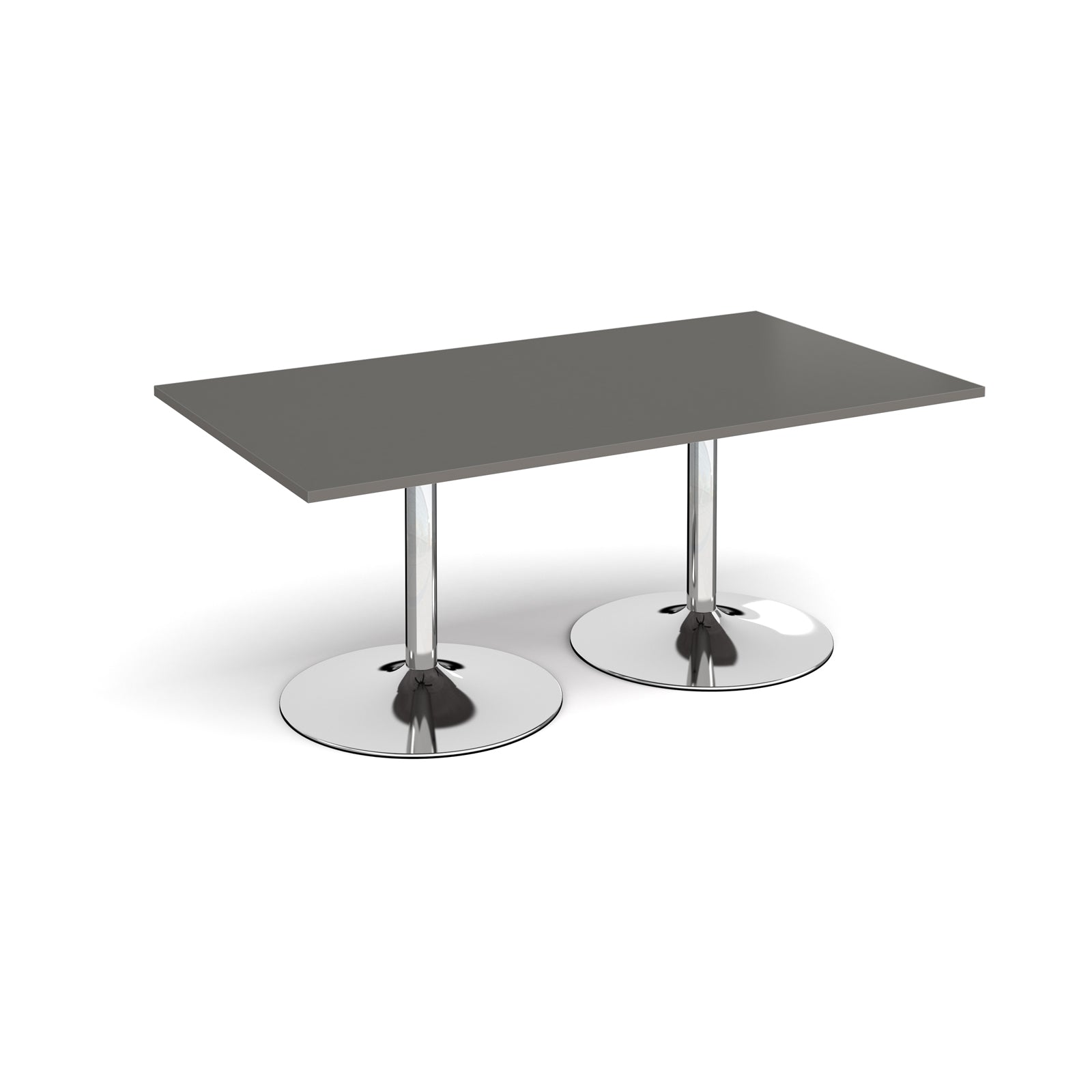 Trumpet Base Rectangular Boardroom Table - Onyx Grey | NWOF