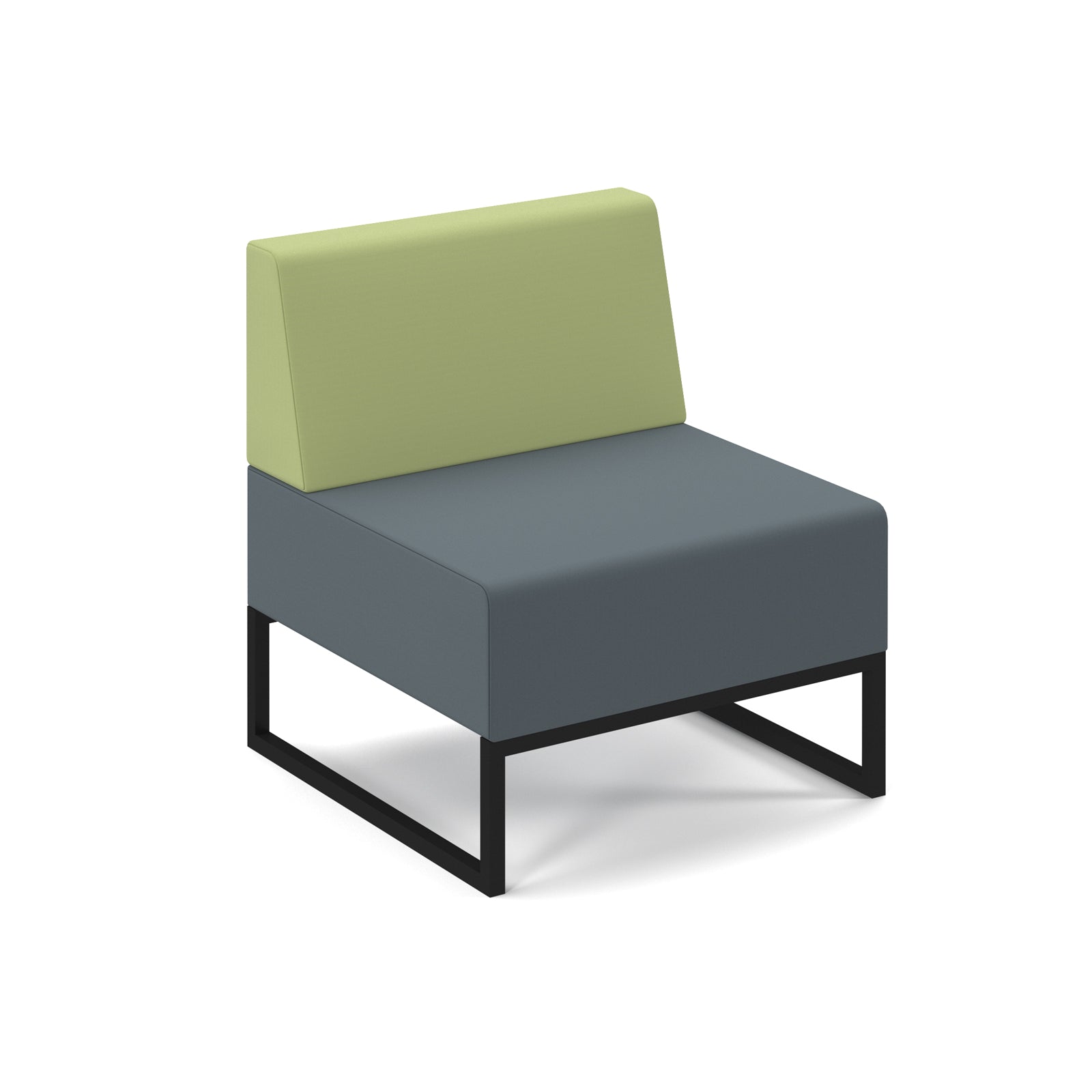 Nera Modular Soft Seating Bench With Back And Black Frame | NWOF