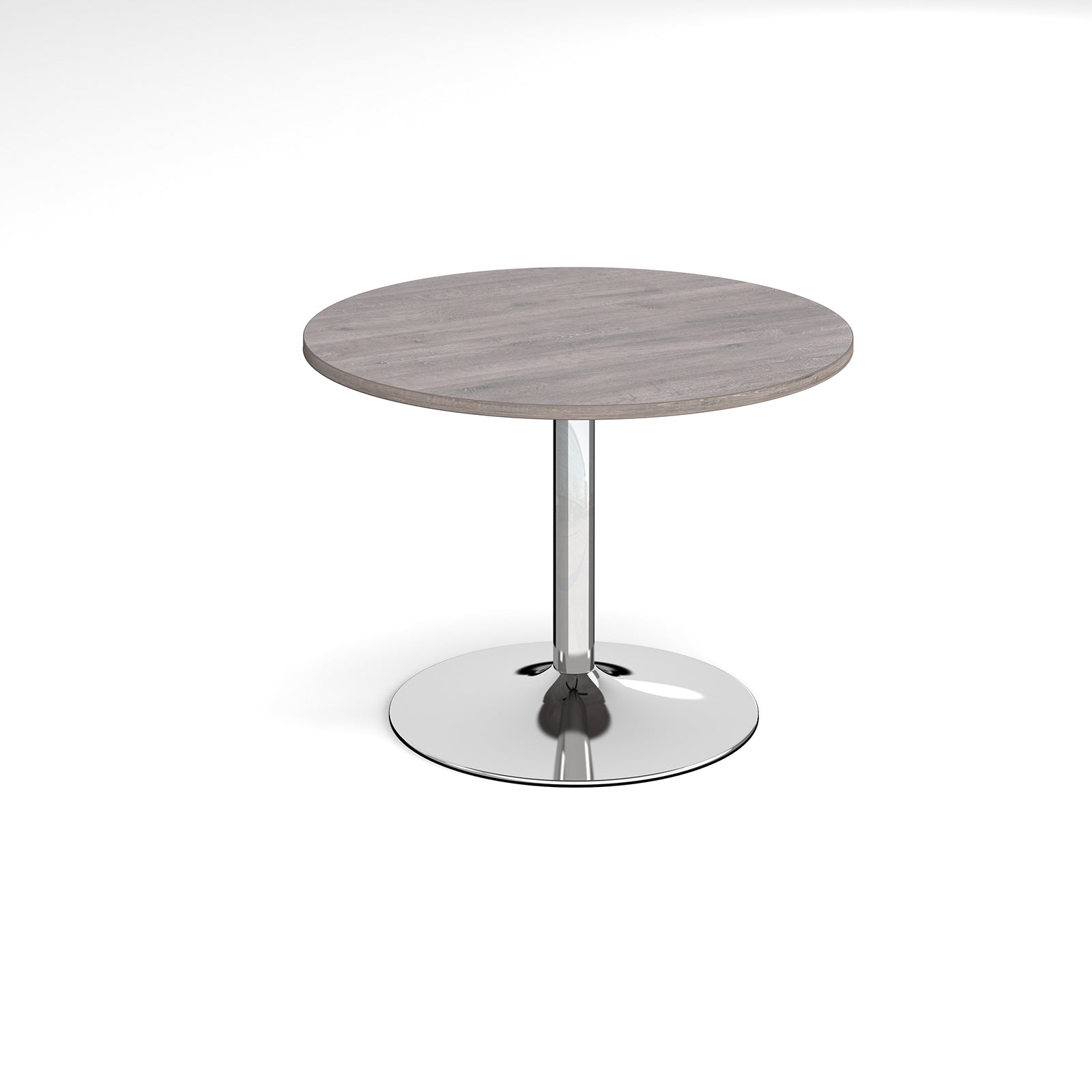 Trumpet Base Circular Meeting Table - Grey Oak | NWOF